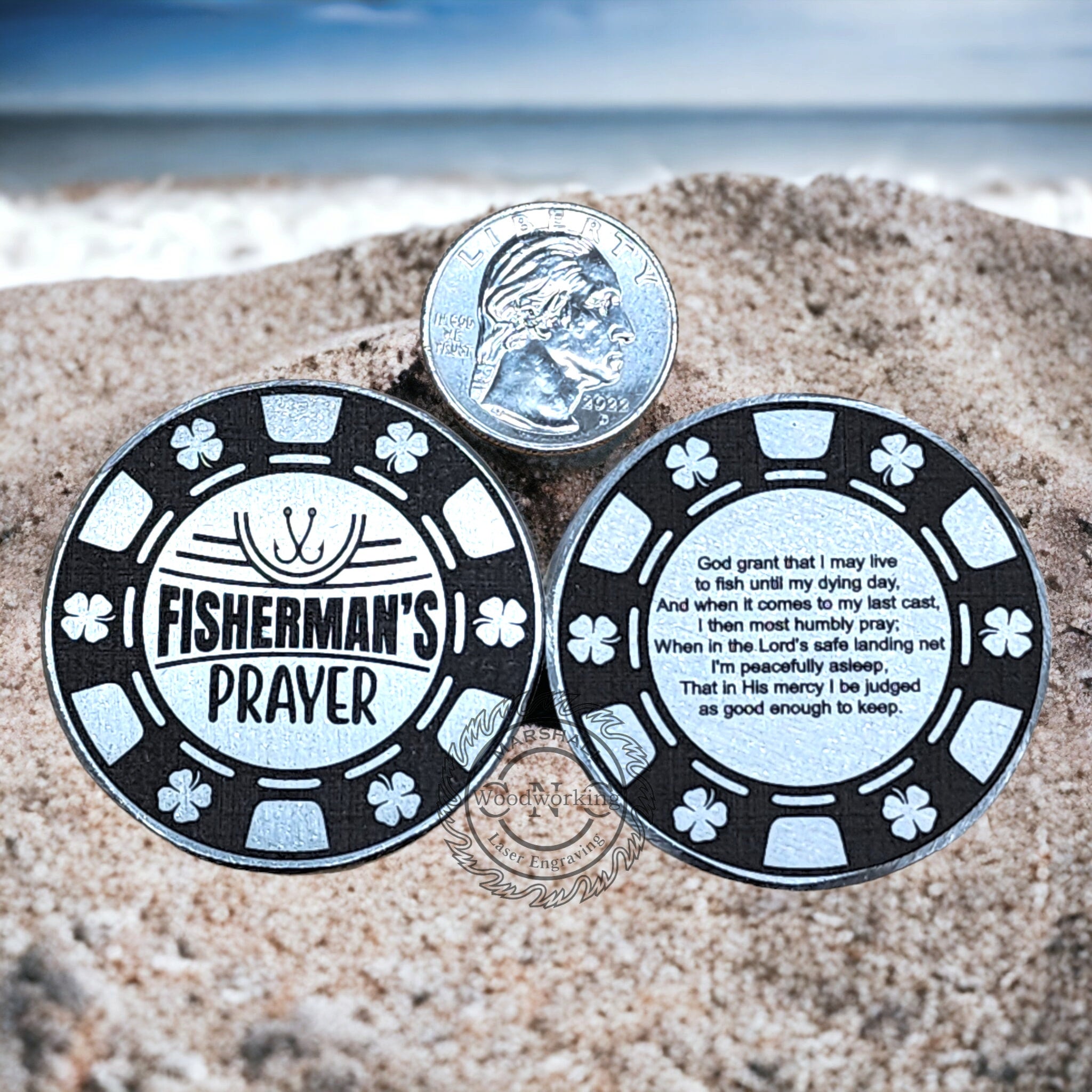 Fishermans Prayer Coin | Marshall CNC, Woodworking & Laser Engraving
