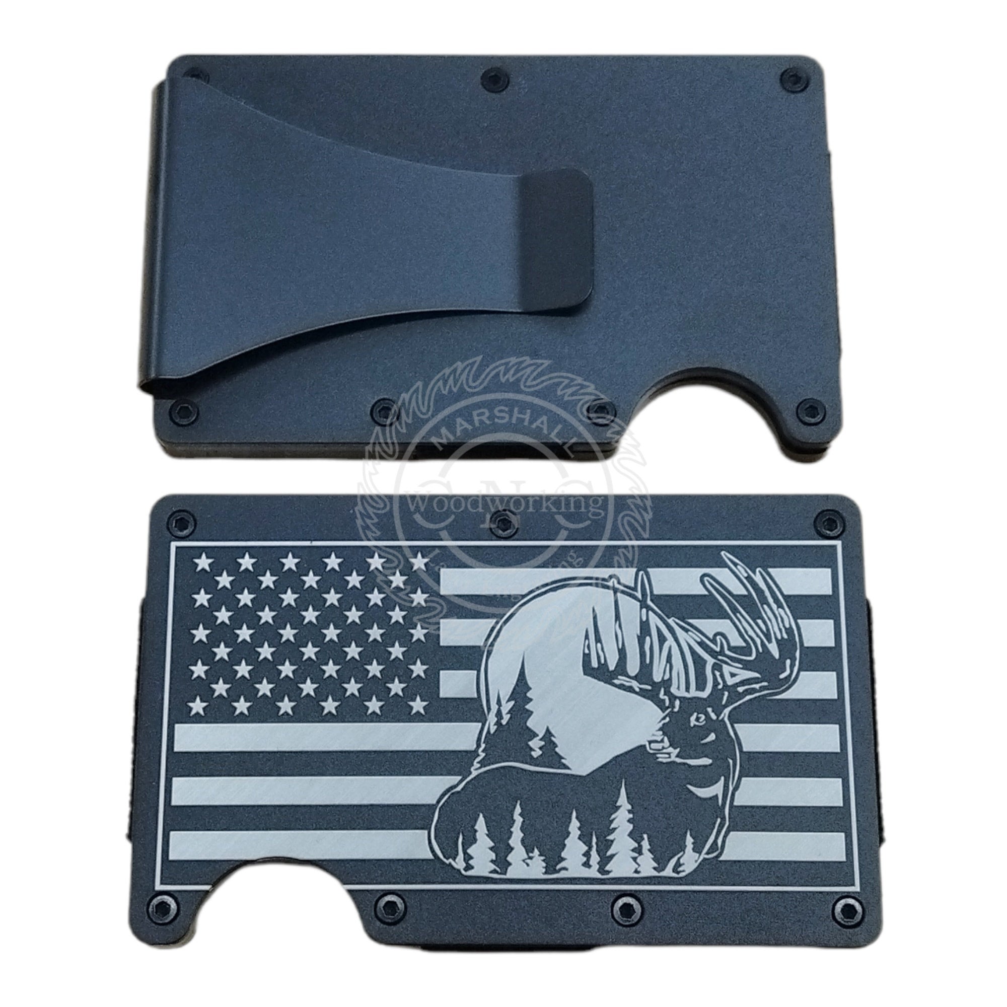 Buck Scene Flag Minimalist Wallet | Marshall CNC, Woodworking & Laser ...