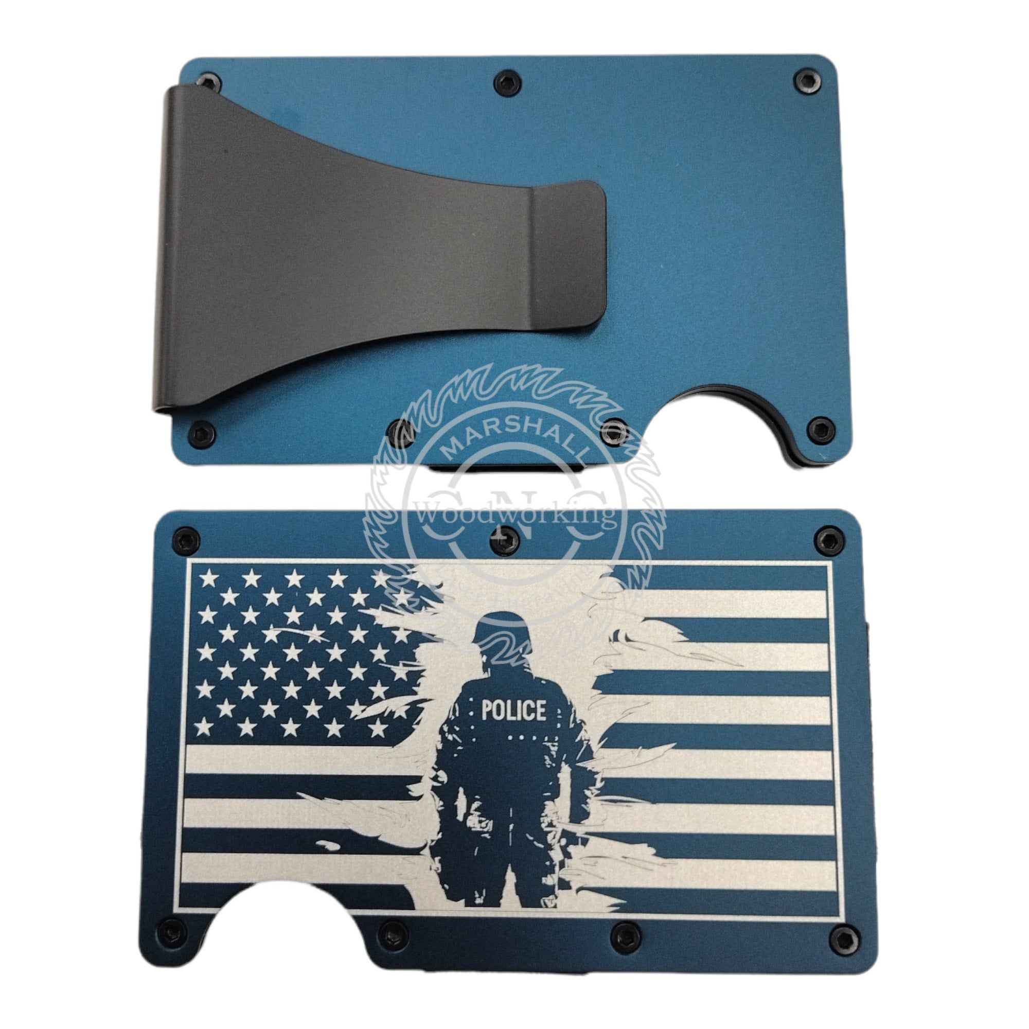 Police Flag Minimalist Wallet | Marshall CNC, Woodworking & Laser Engraving